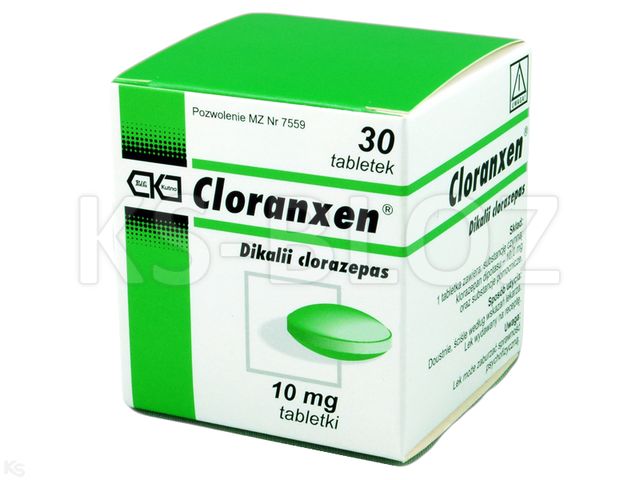 Cloranxen, tabletki, 0,01 g, 30 tabl., ulotka, zamienniki, interakcje