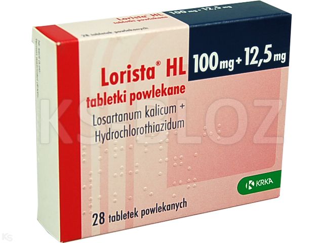 Lorista HL, tabletki powlekane, 0,1g+0,0125g, 28 tabl., ulotka ...