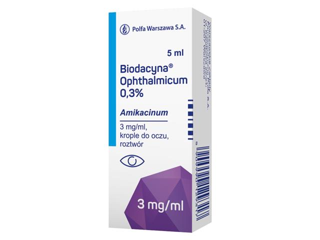 Biodacyna ophtalmicum 0.3% - ulotka (dawkowanie, zastosowanie ...
