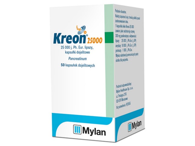 Kreon 25000 - ulotka (dawkowanie, zastosowanie, interakcje) - KtoMaLek.pl
